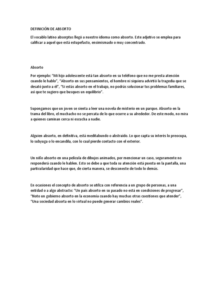 Definición de Absorto | PDF