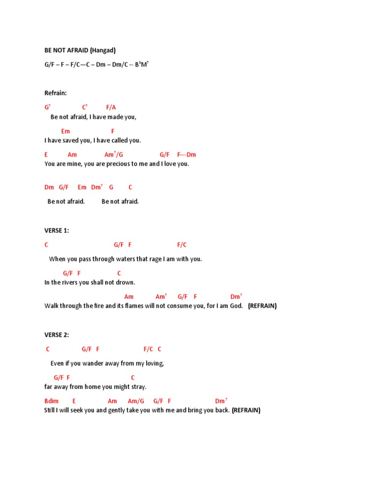 BE NOT AFRAID - Guitar Chords | PDF