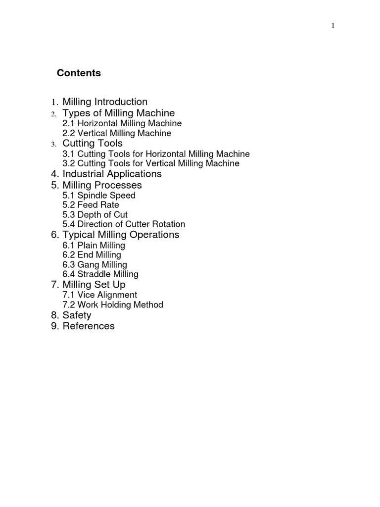 Milling Introduction Types of Milling Machine | PDF