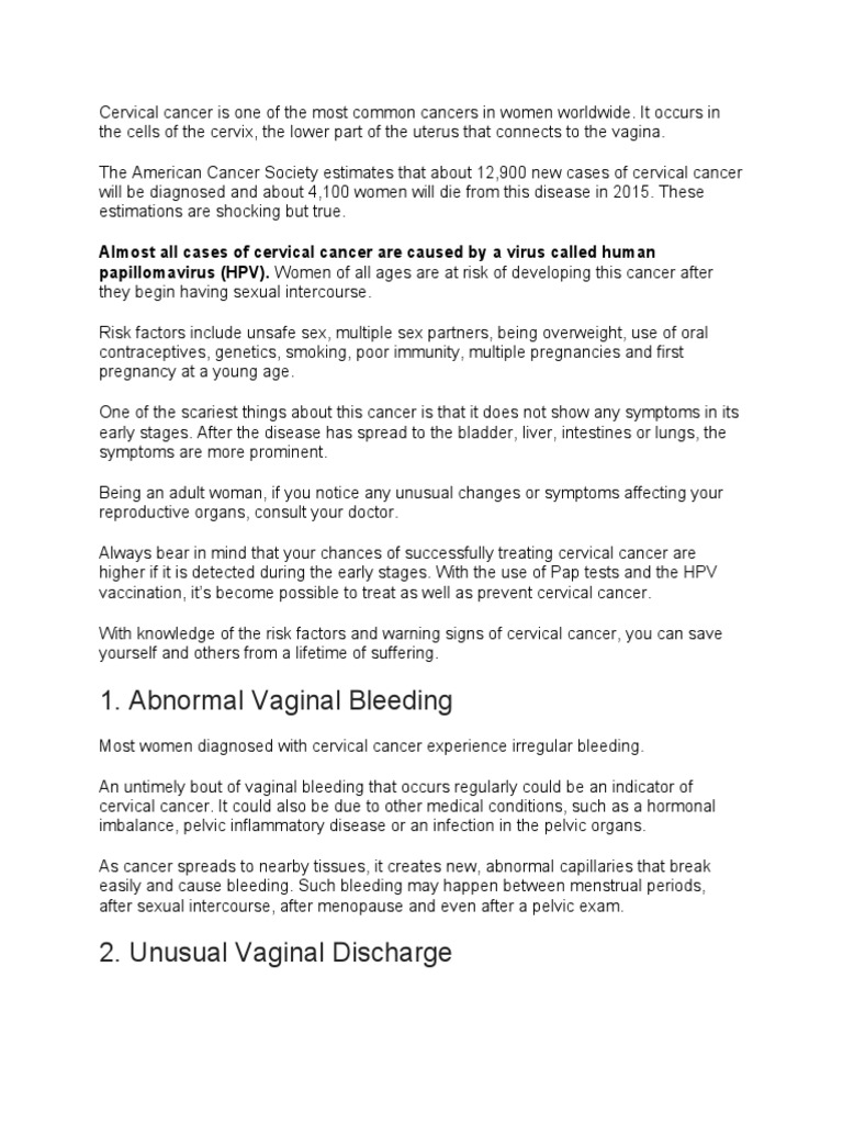 Abnormal Vaginal Bleeding | PDF | Cervical Cancer | Vagina
