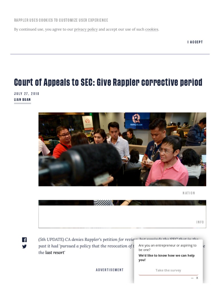 Court of Appeals To SEC - Give Rappler Corrective Period | PDF ...