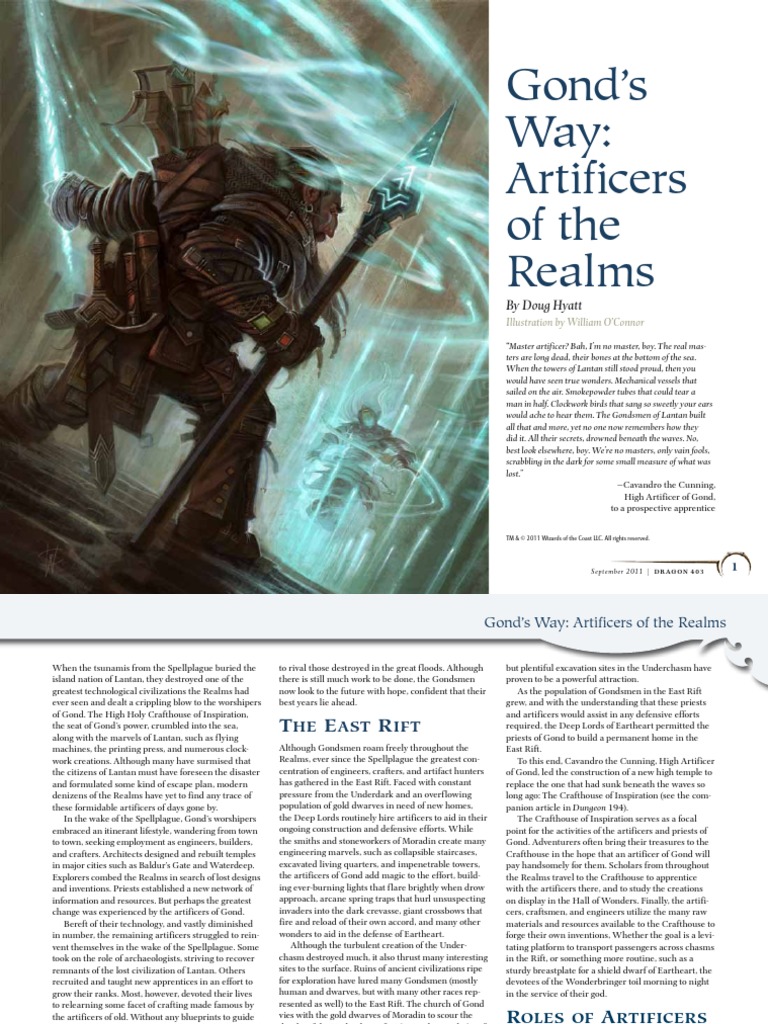 Gond's Way: Artificers of The Realms: by Doug Hyatt | PDF | Forgotten ...
