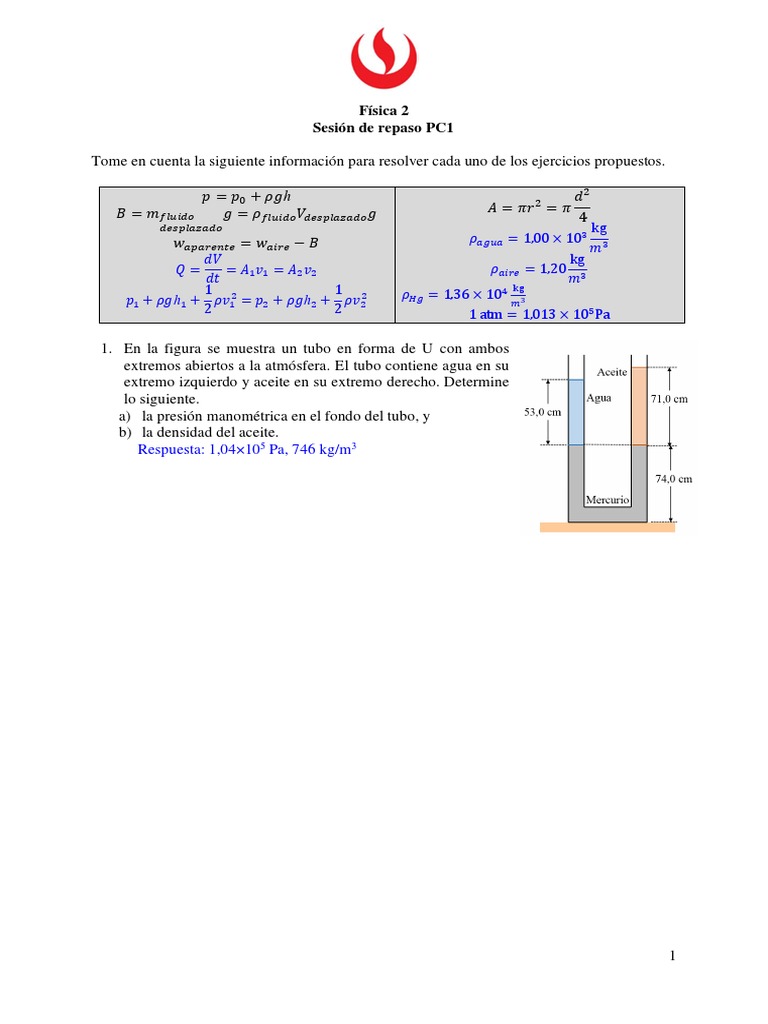 03 - Repaso para La PC1 - PREG PDF | PDF | Aislamiento térmico | Ingeniería Química
