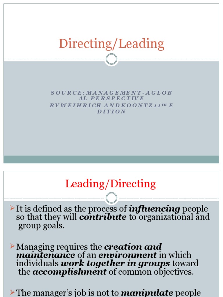Module 4 - Leading & Directing | PDF | Motivation | Motivational