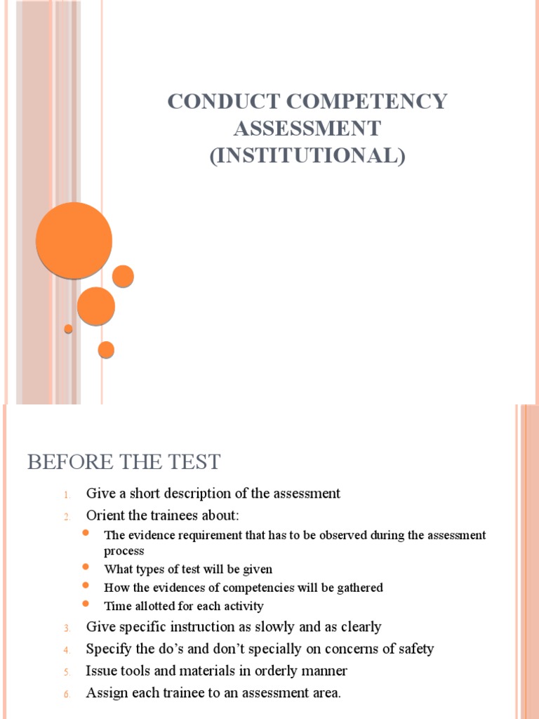 Conduct Competency Assessment | PDF
