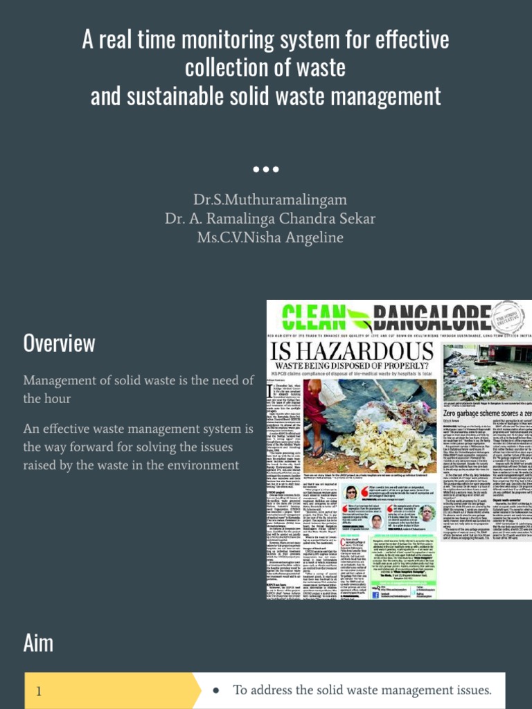 A Real Time Monitoring System For Effective Collection of Waste and ...