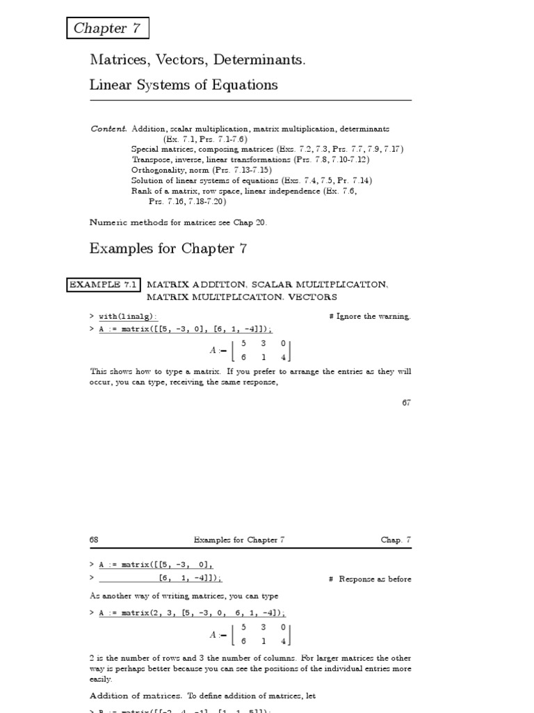 Part B. Linear Algebra, Vector Calculus | PDF | Operator Theory | Matrix (Mathematics)