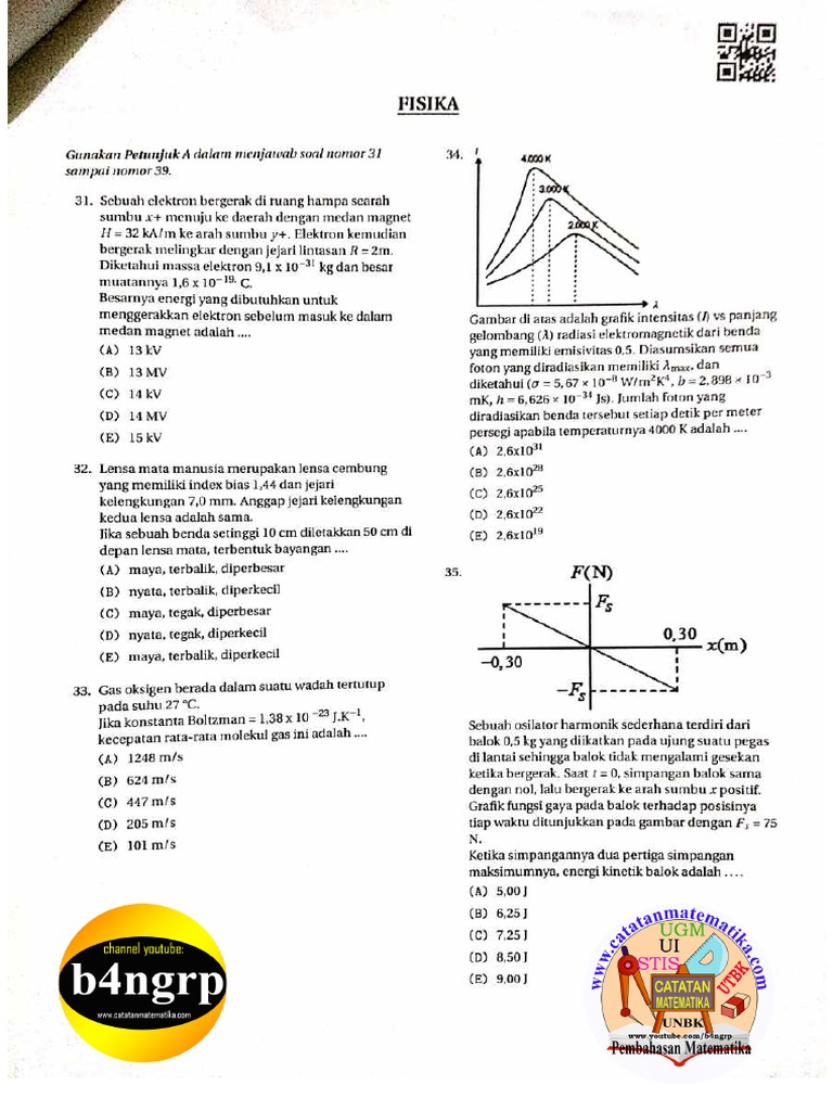 Pembahasan Fisika SIMAK UI 2019 (B) PDF | PDF