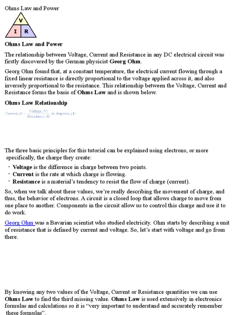 Ohms Law and Power | PDF | Kilowatt Hour | Electrical Resistance And ...