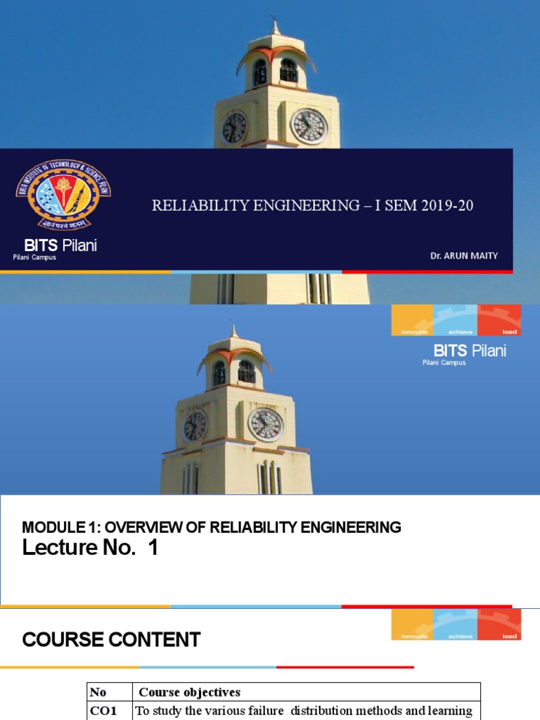 Reliability Engineering LECTURE 1 | PDF | Reliability Engineering | Analysis