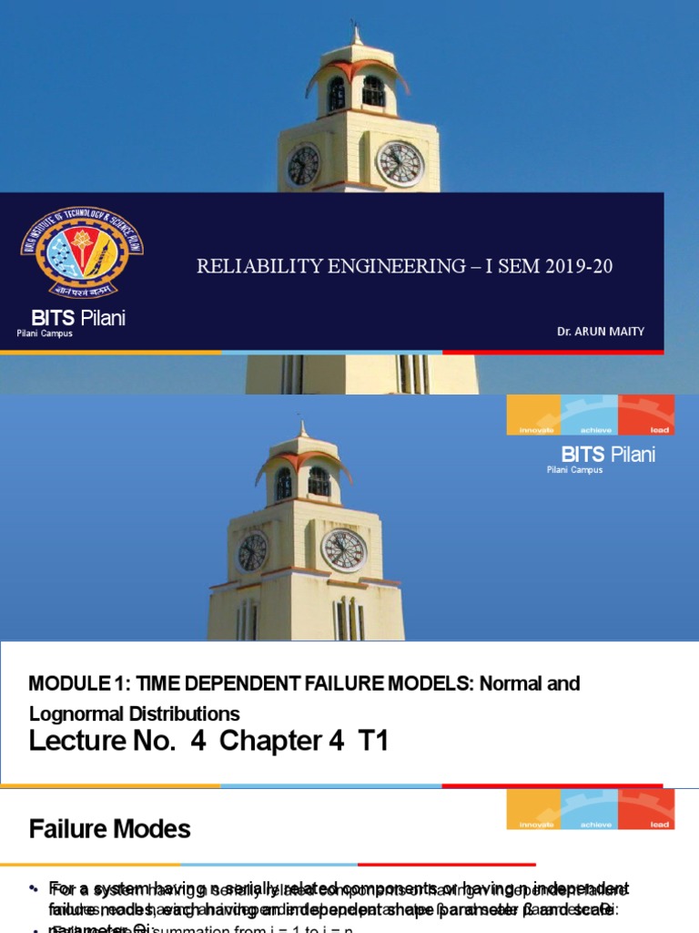 Reliability Engineering LECTURE 4 | PDF | Normal Distribution | Reliability Engineering