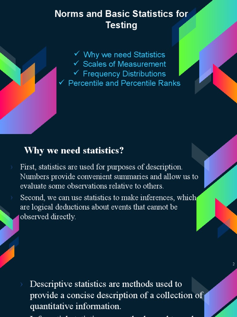 Norms and Basic Statistics For Testing | PDF | Level Of Measurement ...