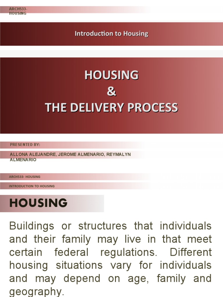 Housing and The Delivery Process | PDF | Mortgage Loan | Slum