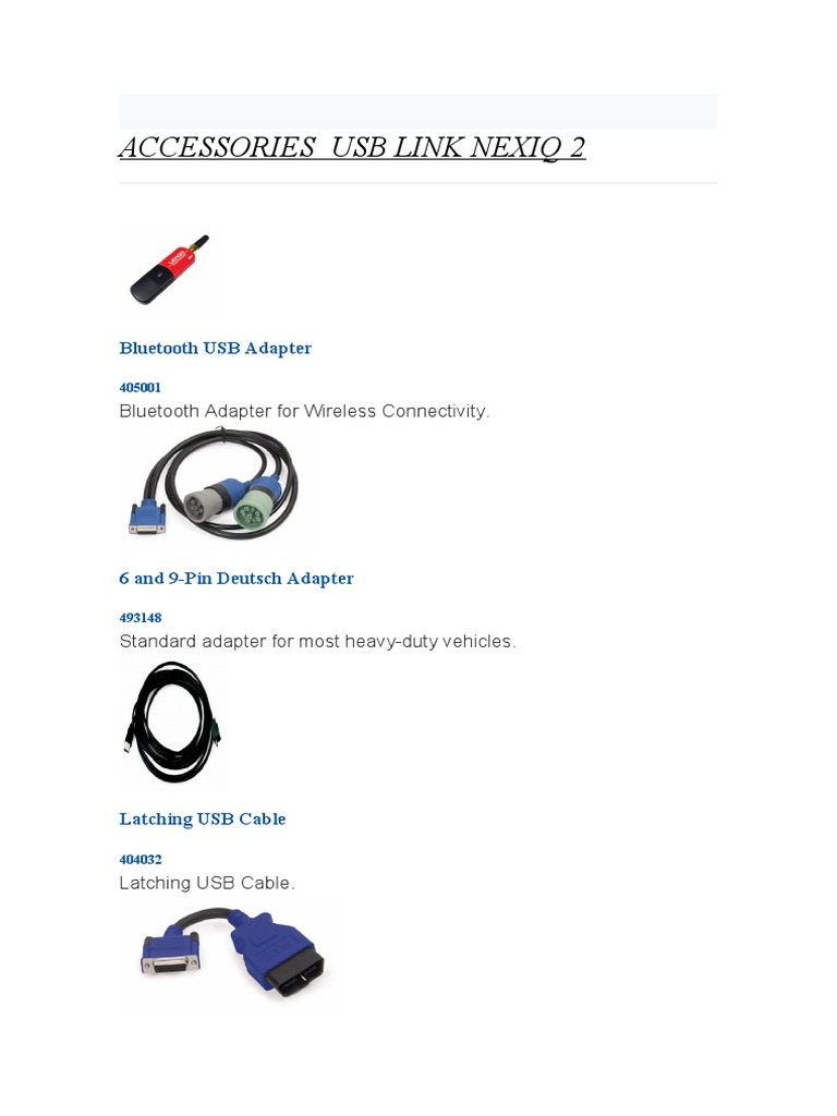Accessories Usb Link Nexiq 2 | PDF