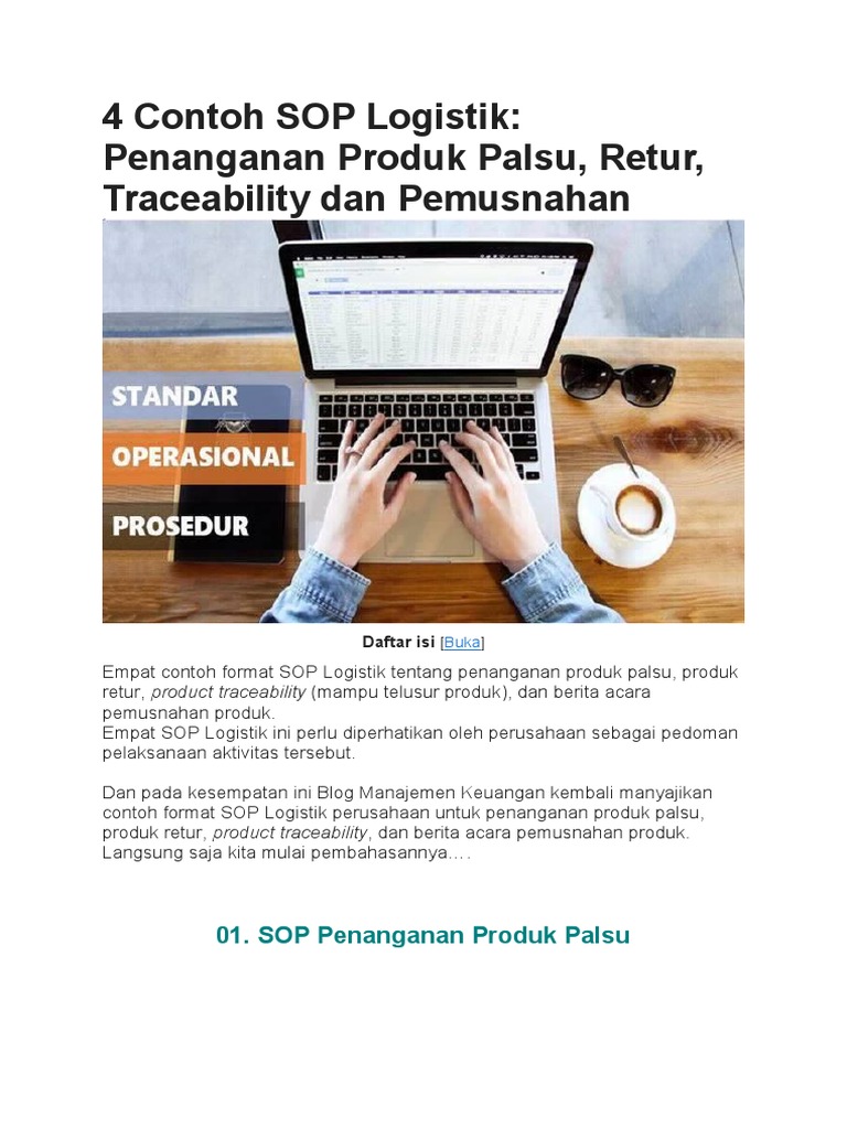 4 Contoh SOP Logistik | PDF