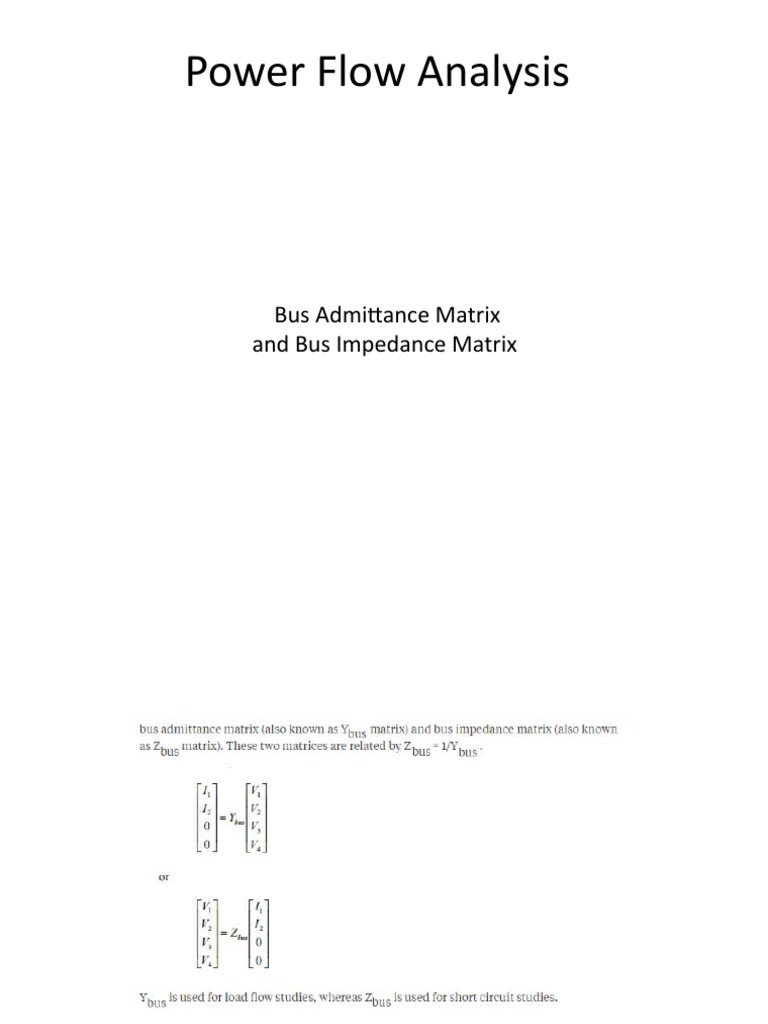Bus Admittance and Impedance Matrices | PDF