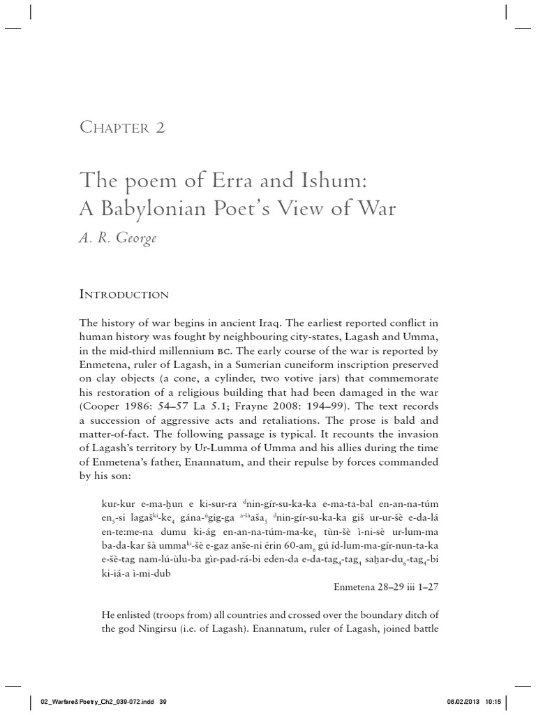 Babylonian War Poetry Analysis | PDF | Babylonia | Unrest