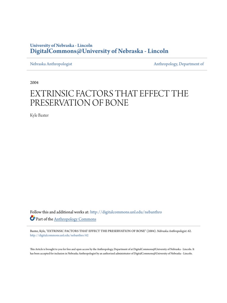 Bone Preservation: Extrinsic Factors | PDF | Soil | Calcium