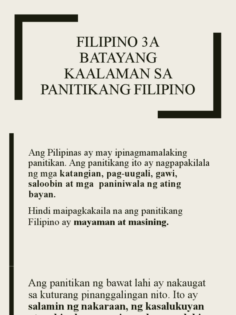 Filipino 3a | PDF