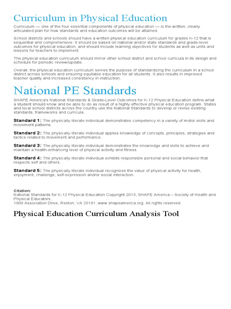 Curriculum in Physical Education | PDF | Physical Education | Curriculum
