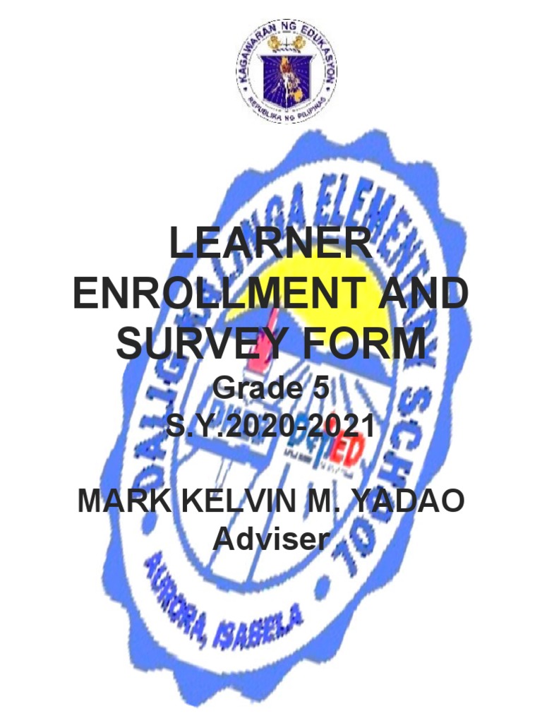 Learner Enrollment and Survey Form | PDF