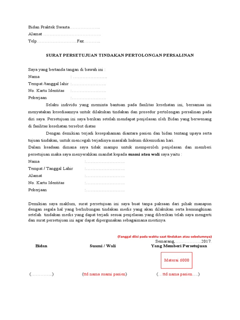 Informed Consent Bidan | PDF