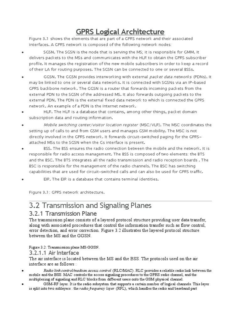 GPRS Logical Architecture | PDF | Computer Network | Computer Mediated Communication