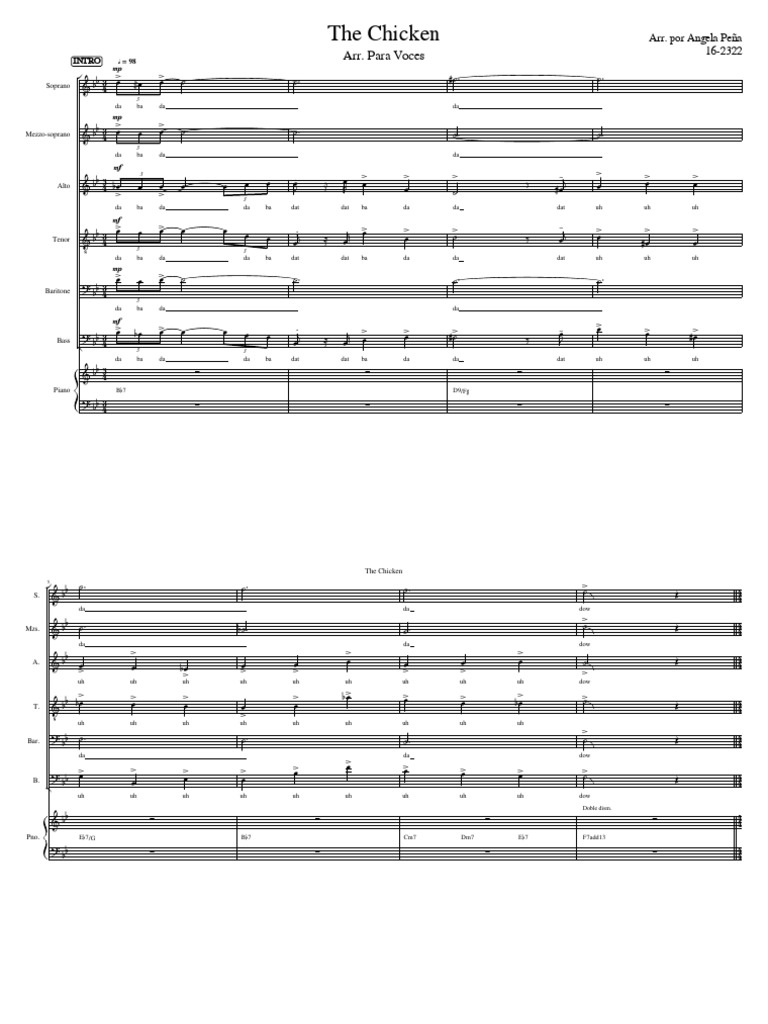 The Chicken: Arr. para Voces | PDF | Opera | Pitch (Music)
