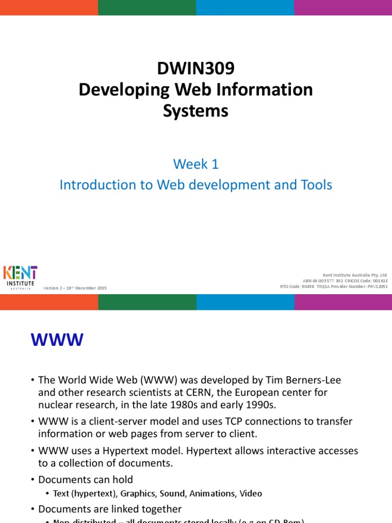 Week1 Introduction PDF | PDF | Web Server | Internet & Web