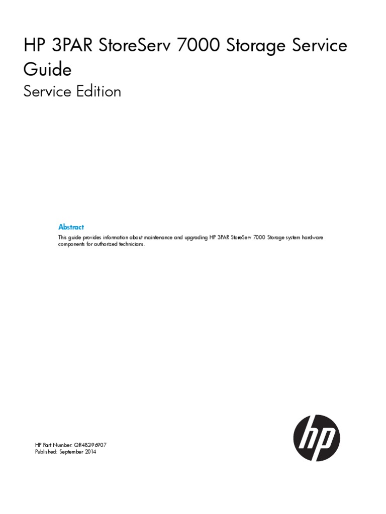 HP 3PAR StoreServ 7000 Storage Service Guide | PDF | Command Line ...