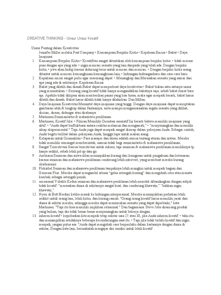 Creative Thinking | PDF