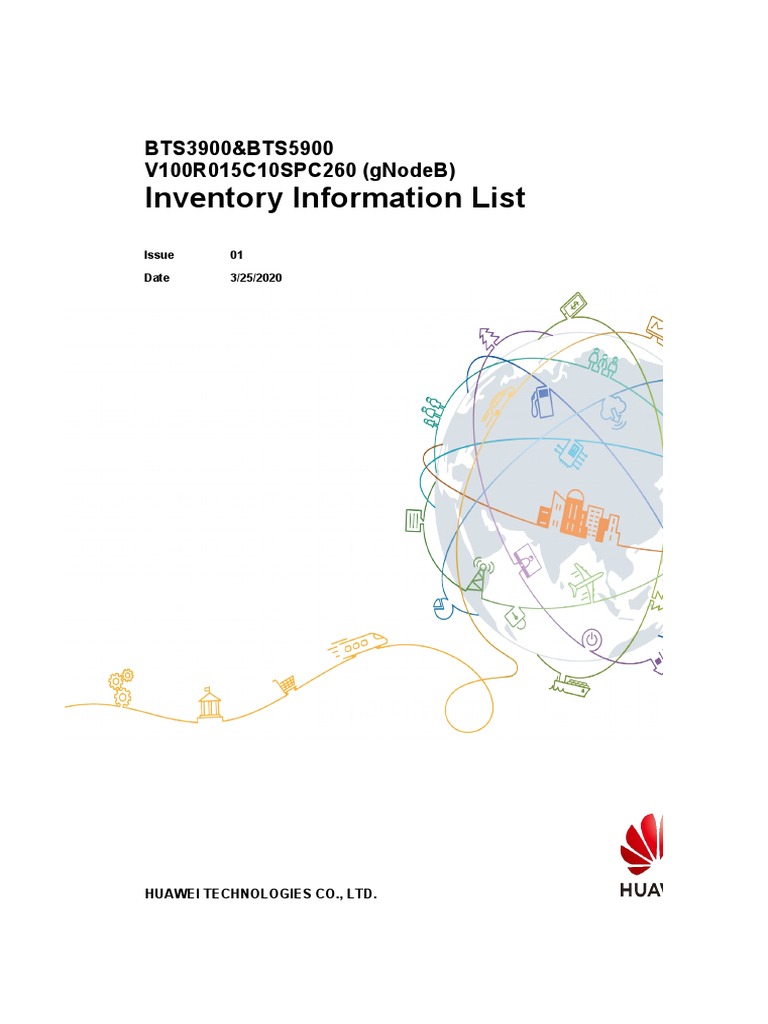 BTS3900&BTS5900 V100R015C10SPC260 (gNodeB) Inventory Information List ...
