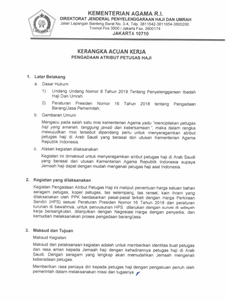 Kak Dan Spek Teknis Tender Cepat 2020 | PDF