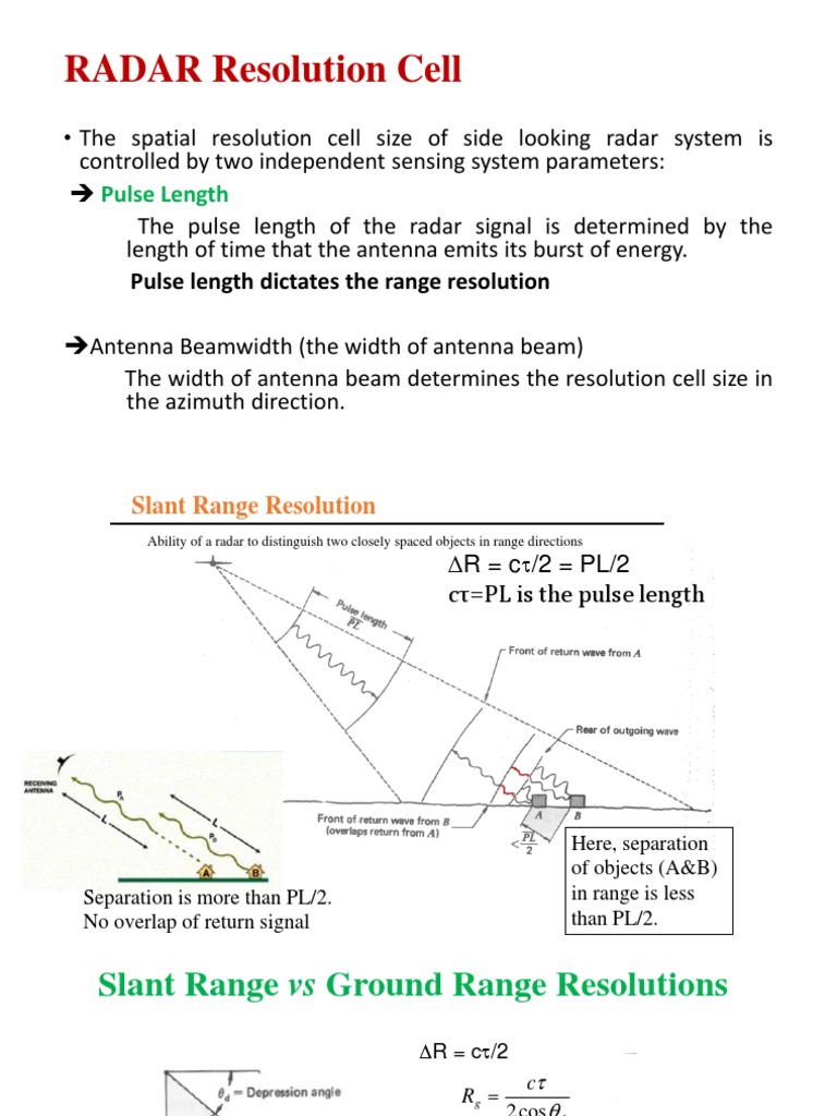 RADAR Resolution Cell: Pulse Length | PDF | Radar | Radio Spectrum