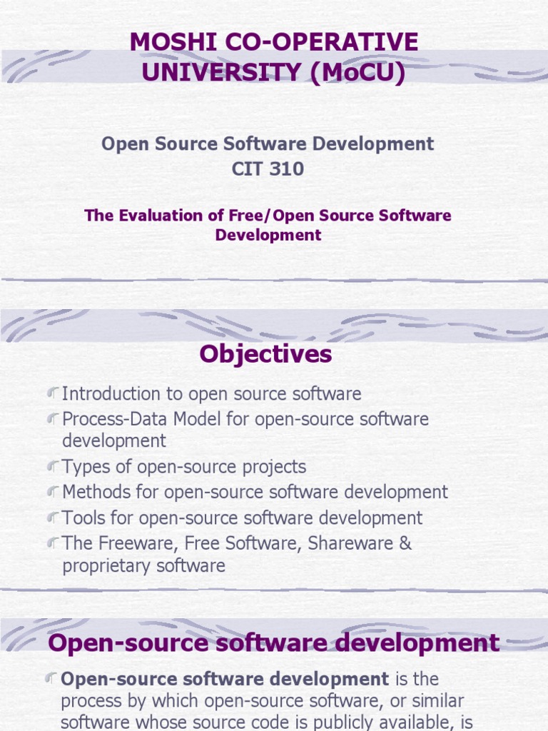 Moshi Co-Operative University (Mocu) : Open Source Software Development ...
