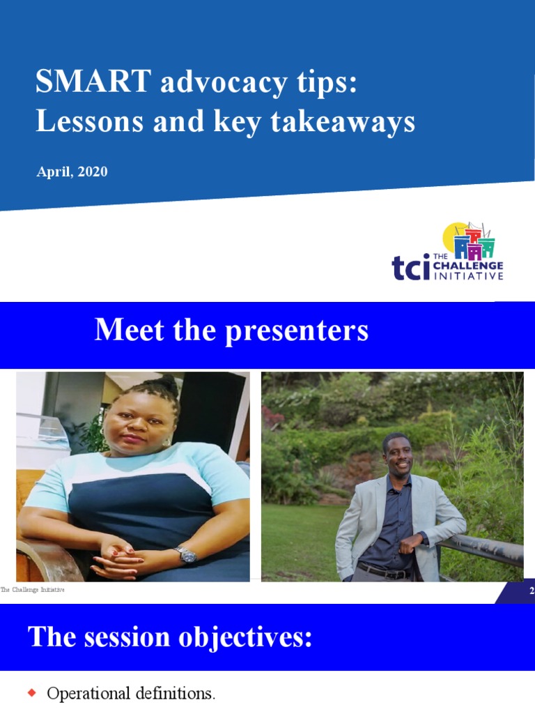 Revised SMART Advocacy - Webinar | PDF | Advocacy | Goal