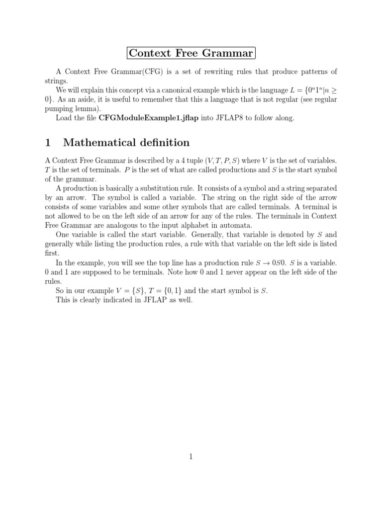 CFGModule PDF | PDF | Computer Science | Formalism (Deductive)