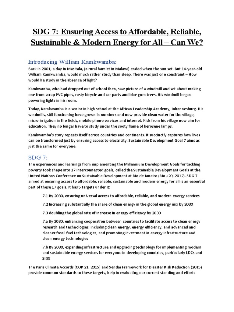 SDG 7: Ensuring Access To Affordable, Reliable, Sustainable & Modern ...