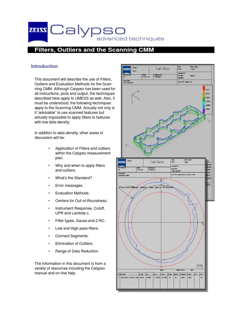 Calypso: Filters, Outliers and The Scanning CMM | PDF | Electronic Filter | Low Pass Filter