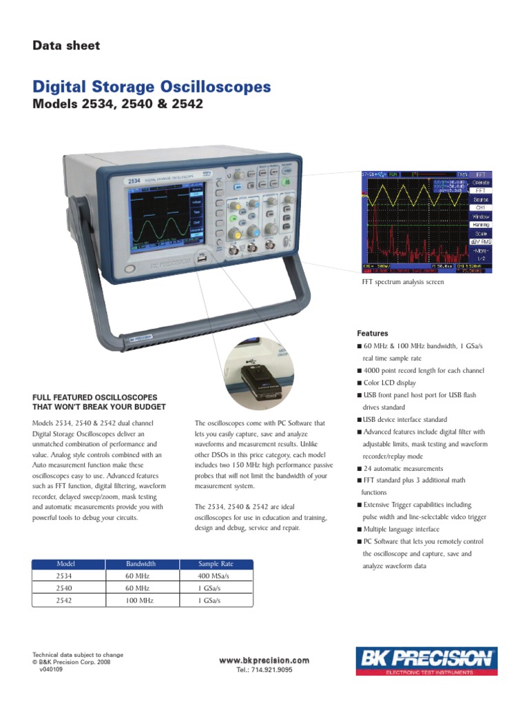 Digital Storage Oscilloscopes: Data Sheet | PDF | Information And ...