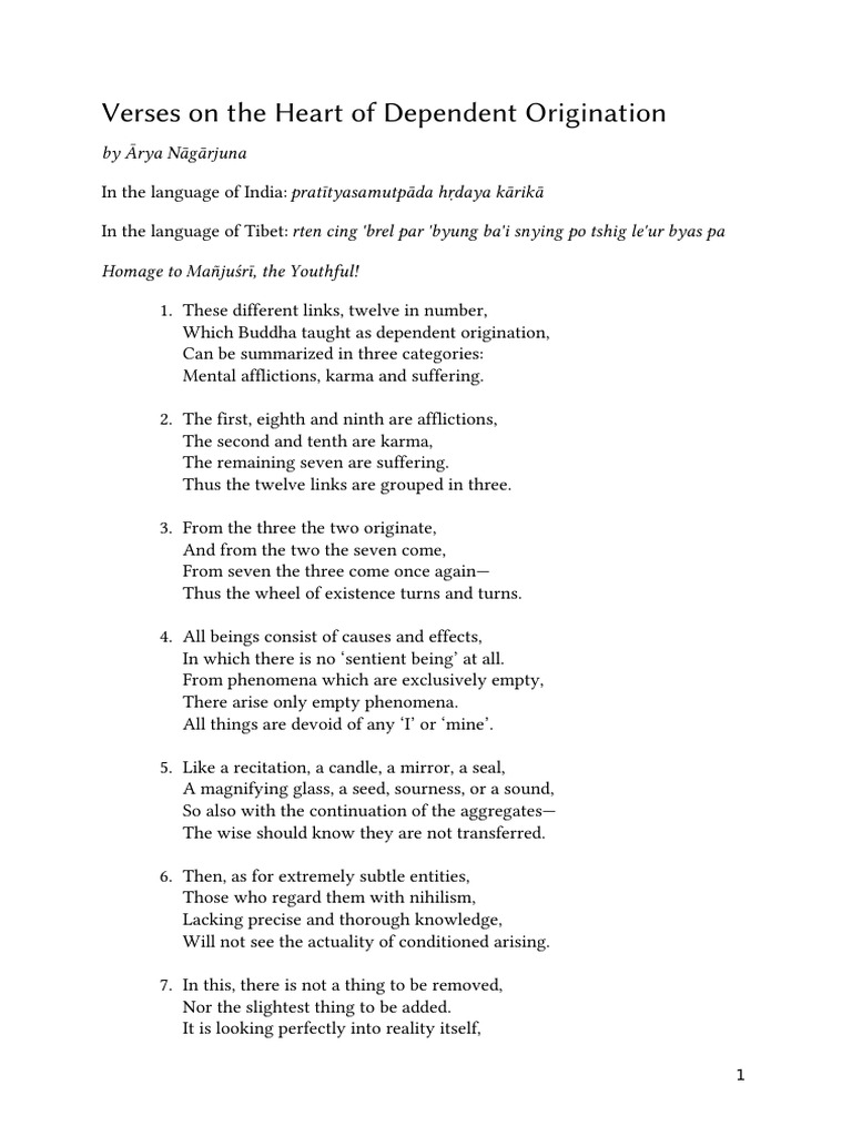 The Heart of Dependent Origination | PDF