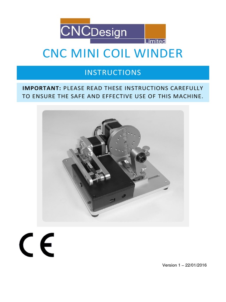 CNC Mini Coil Winder Manual | PDF | Power Supply | Numerical Control