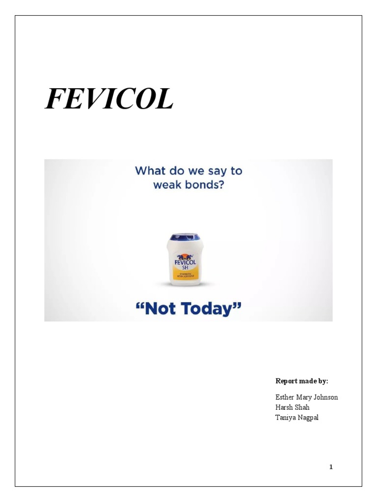 Esther - Harsh - Taniya - Marketing Fevicol | PDF | Adhesive | Brand