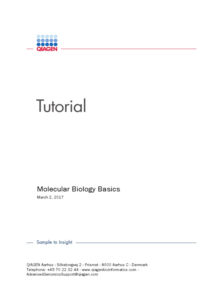 Tutorial: Molecular Biology Basics | PDF | Primer (Molecular Biology ...