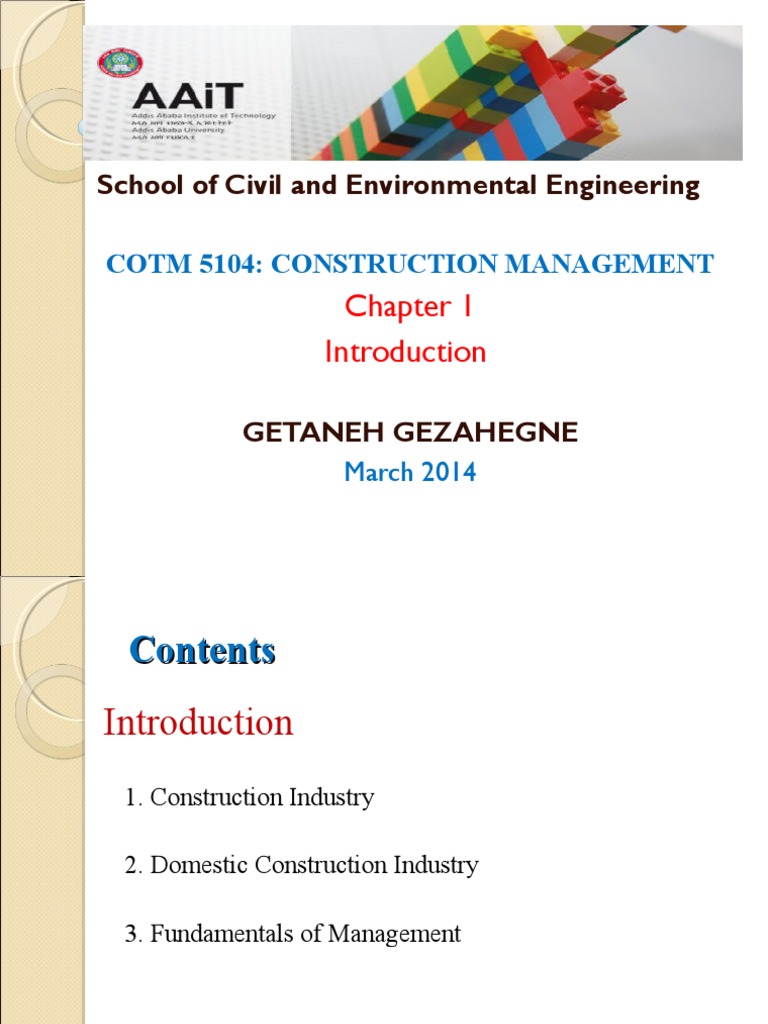 Aau Cotm Lecture PDF | PDF | Organizational Structure | Construction ...