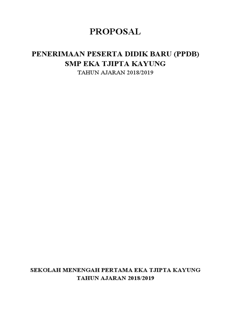 Proposal PPDB 2018 SMP ETK | PDF