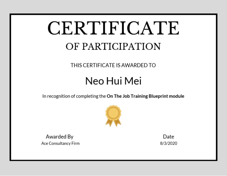 Training Completion Certificate | PDF | Business
