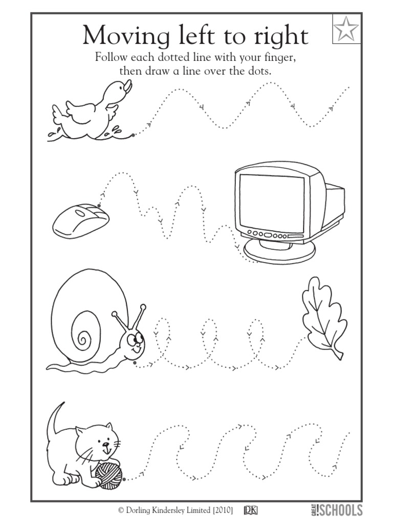 Moving Left To Right: Follow Each Dotted Line With Your Finger, Then ...