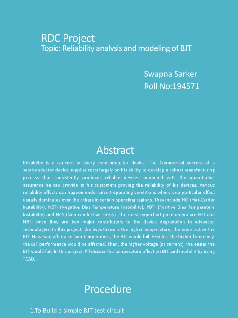 RDC Project | PDF | Bipolar Junction Transistor | P–N Junction