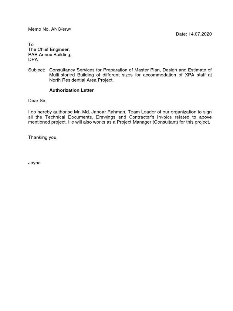 Authorization for Project Management | PDF